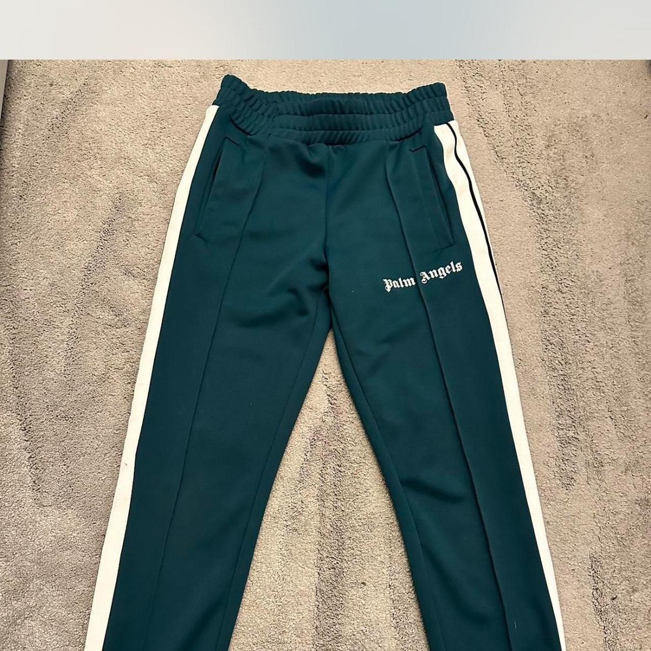Palm angels green & white tracksuit Both size S... | Depop