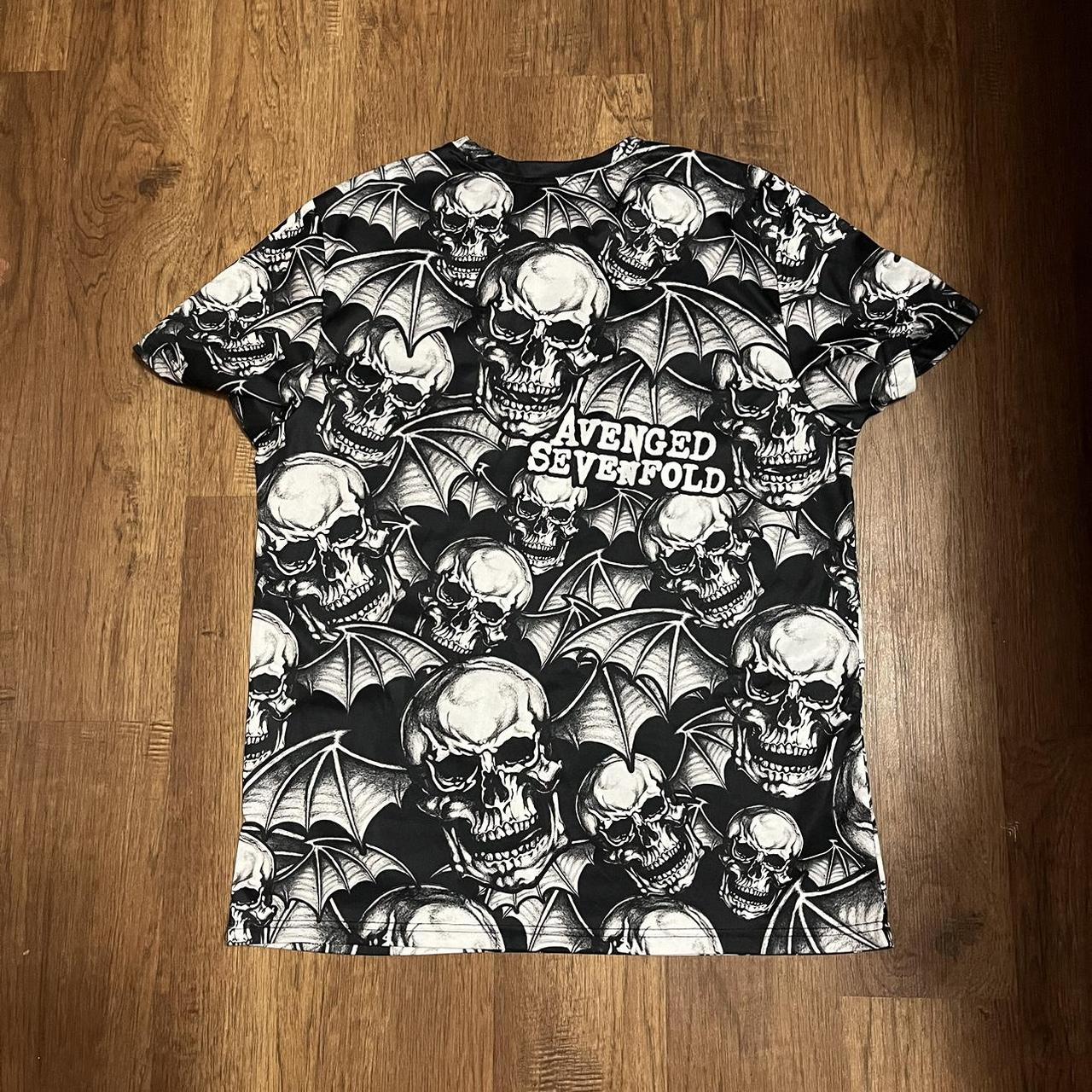 Avenged sevenfold all over print skull t shirt very... - Depop