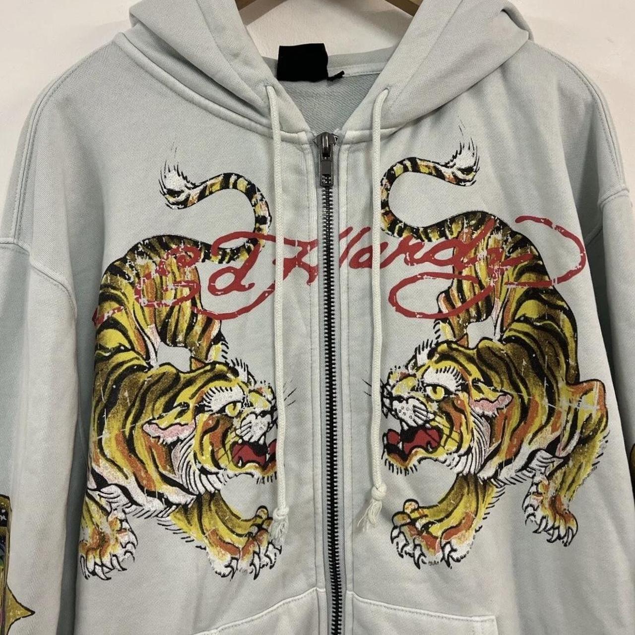 Blue Ed Hardy x Urban hoodie rrp-£79 - Depop