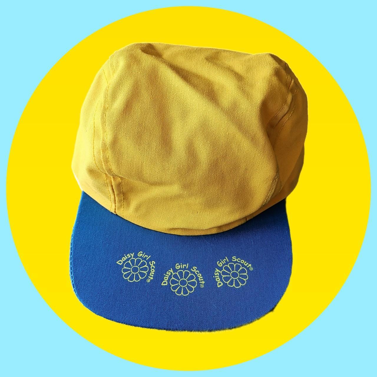 Vintage Daisy Scouts Girl Scouts Hat Yellow Blue... - Depop