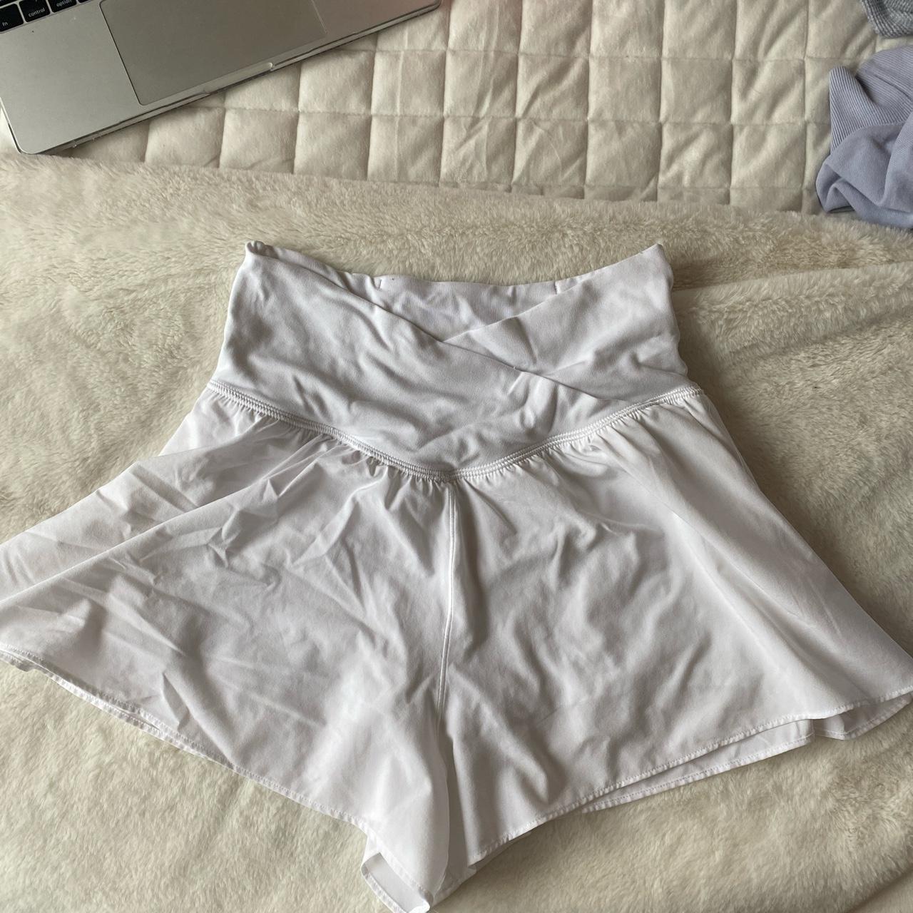 Aerie white athletic shorts high waist with shorts... - Depop