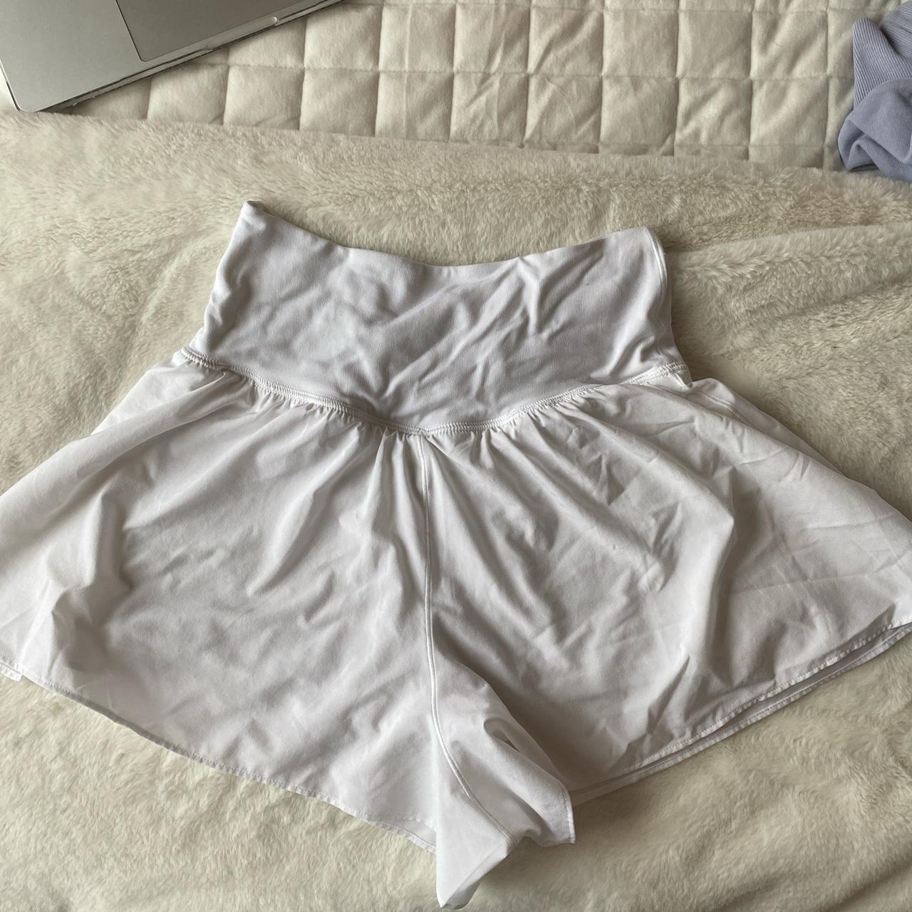 Aerie white athletic shorts high waist with shorts... - Depop