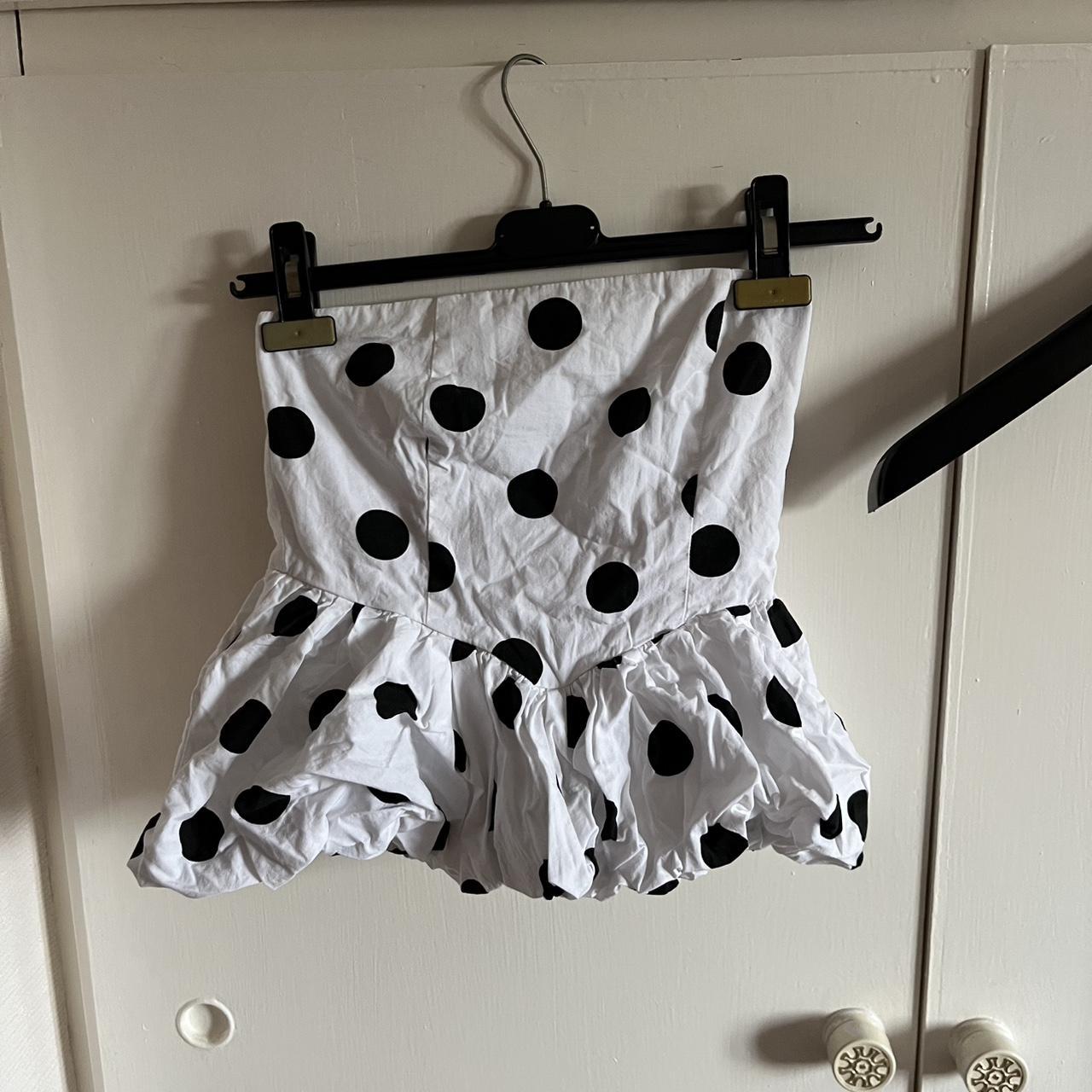 Selling this poka dot puff ball top from... | Depop
