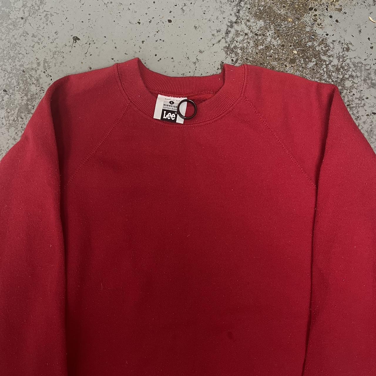 Vintage 80s lee blank Beautiful red Size large (80s... - Depop