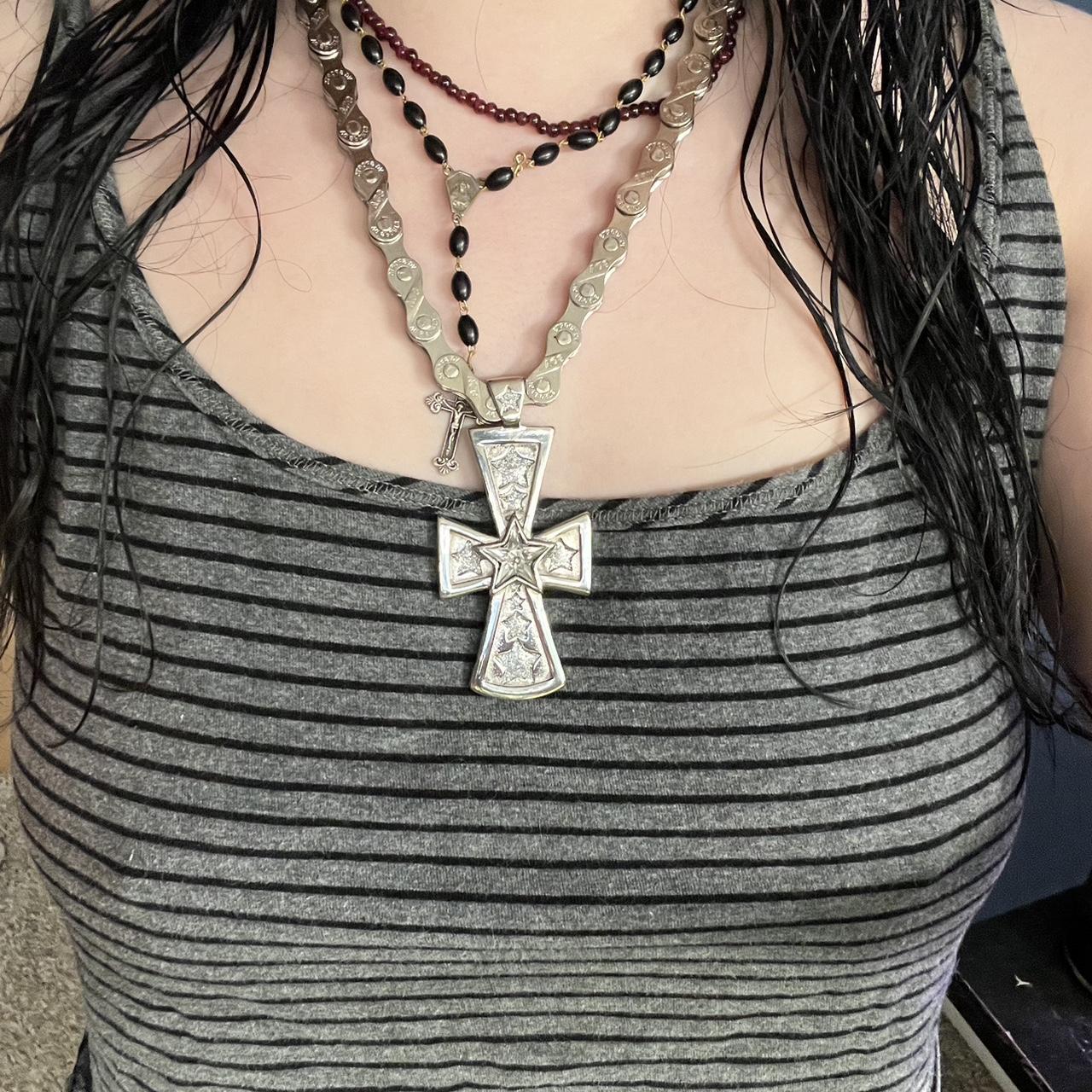 brand new tunnel vision cross necklace “star crossed... - Depop