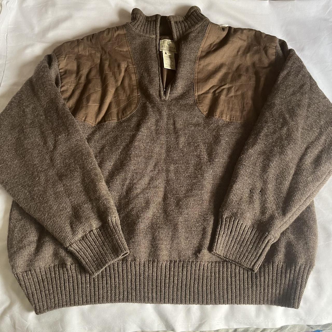 .*Heavy Brown Half Zip Fleece Sweater .* ⋆୨୧ size... - Depop