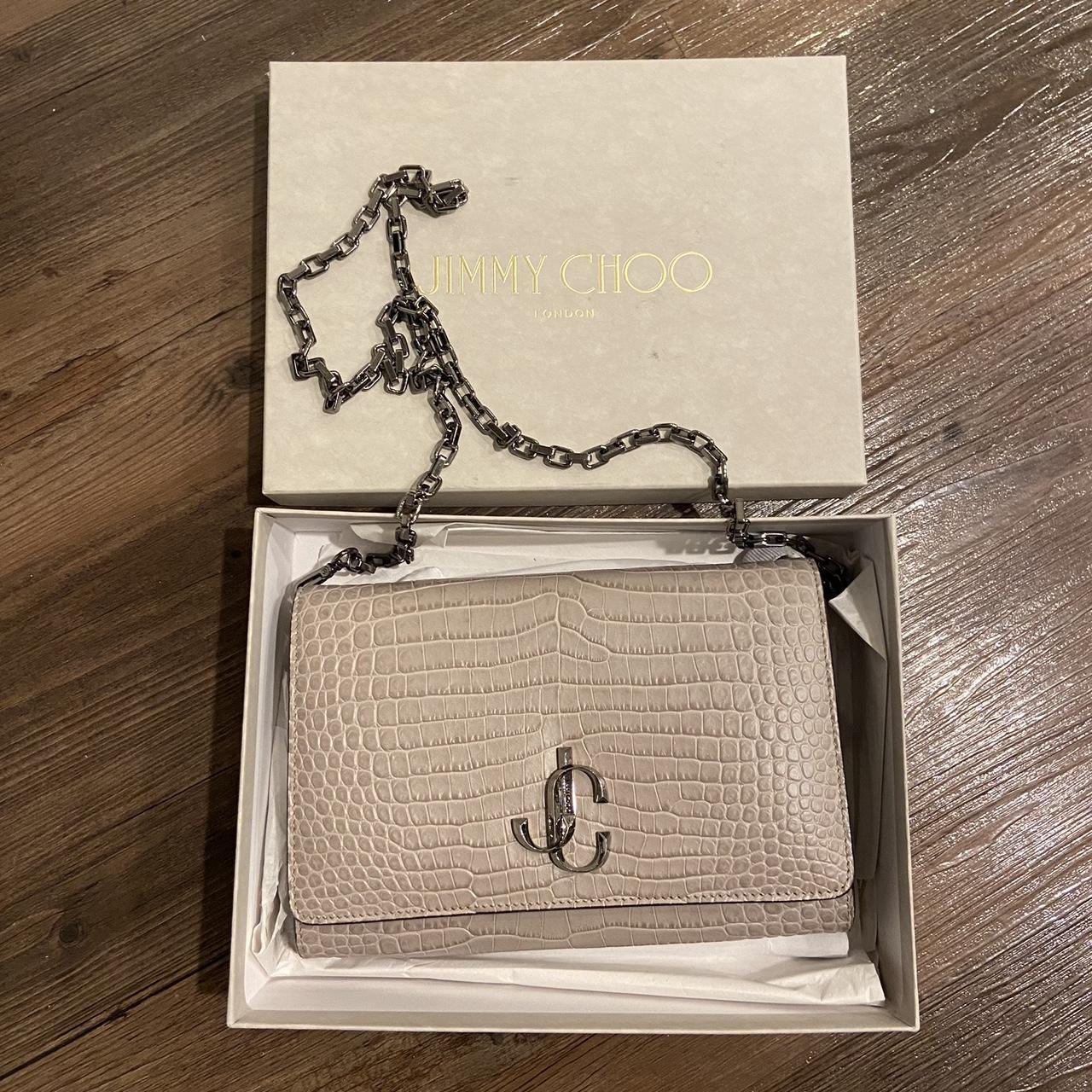 Jimmy Choo Women's Grey and Silver Bag | Depop