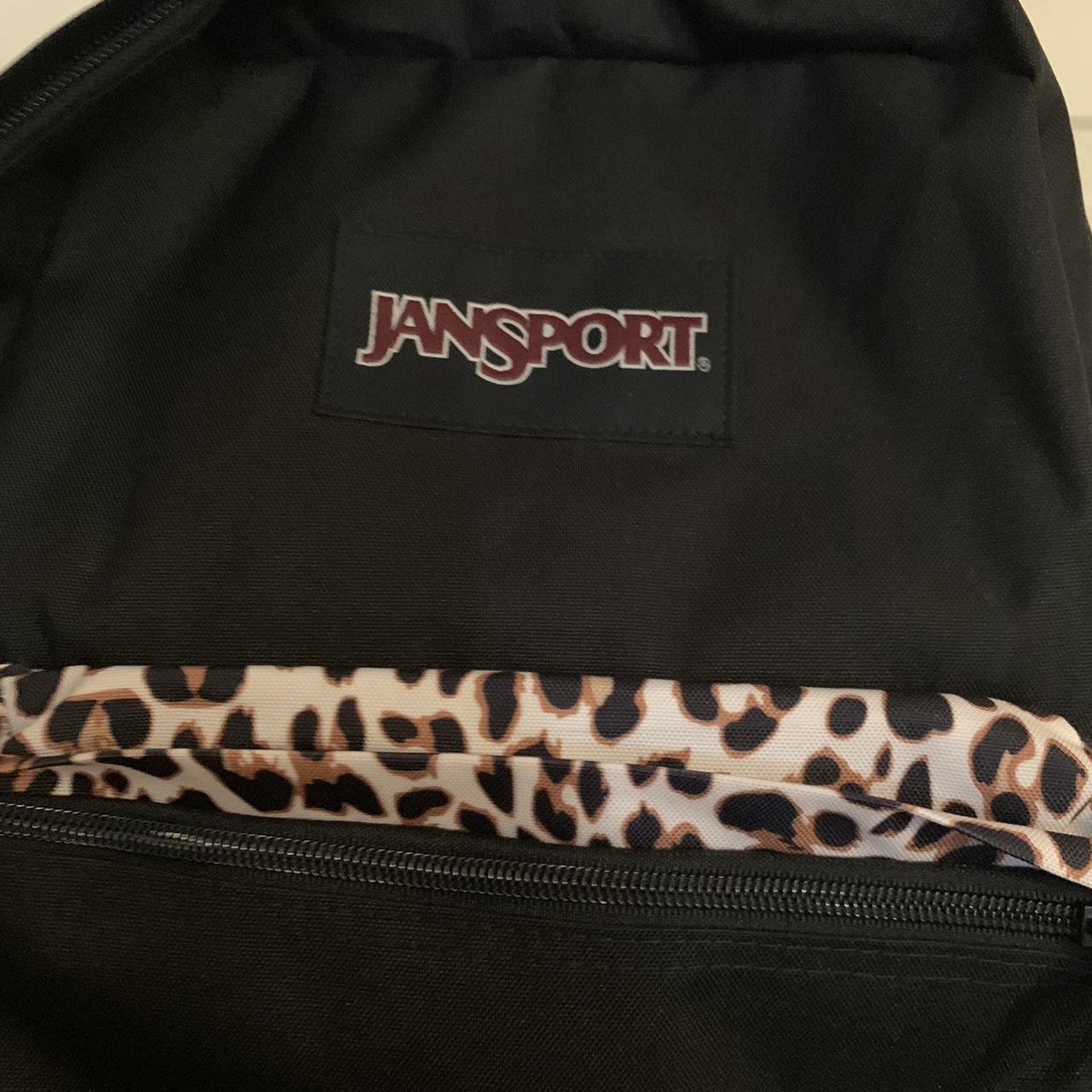 Jansport black and leopard backpack Used a couple... - Depop