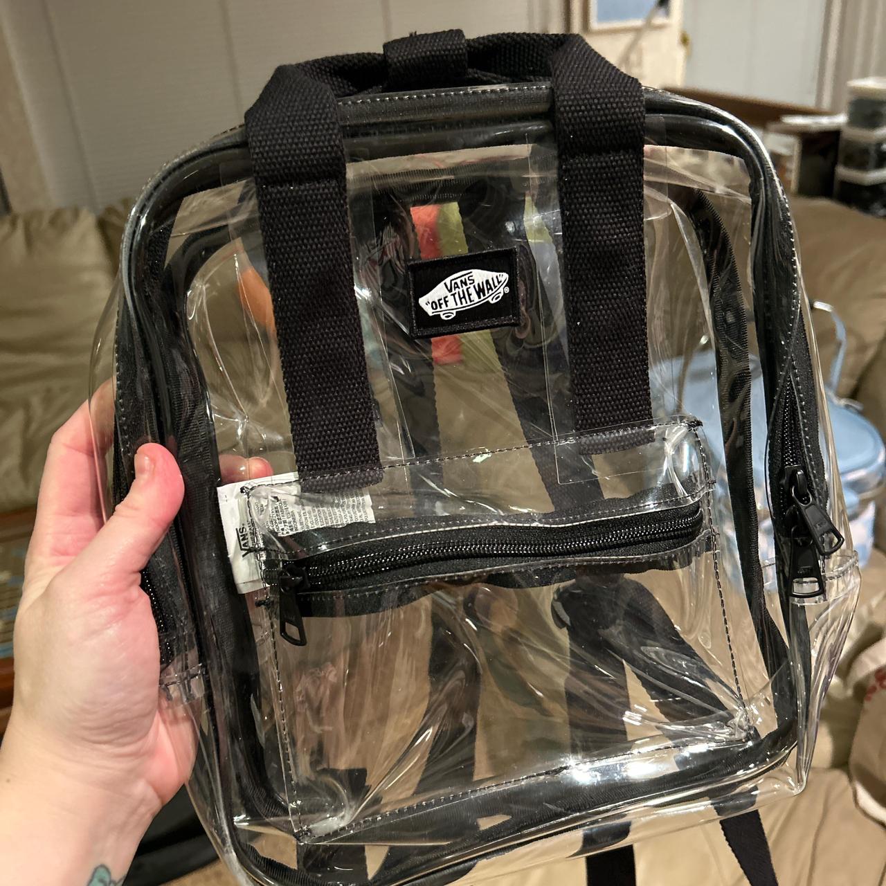 Vans clear backpack Never used - Depop
