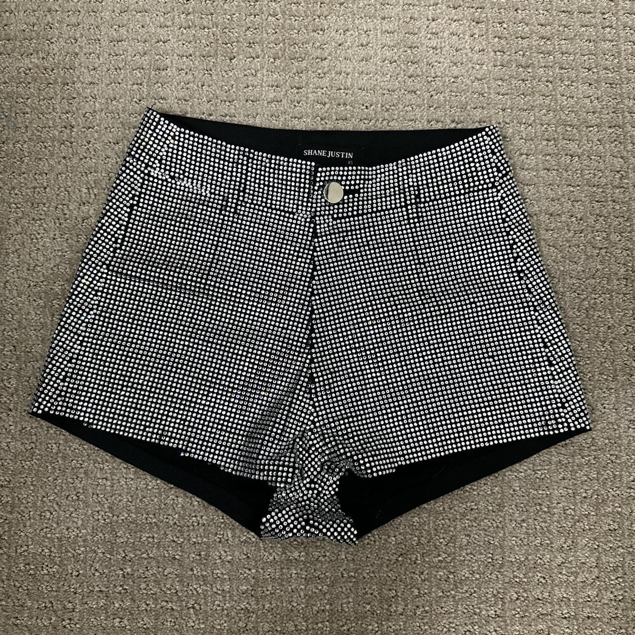 really cute diamond shorts all rhinestones few... - Depop