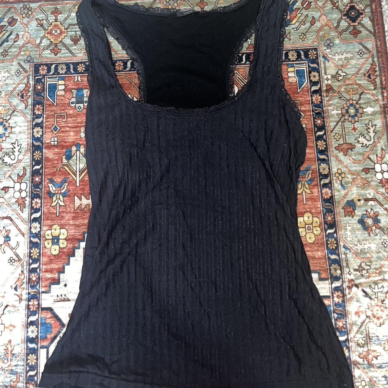 Black lace cami with light weight built in bra! - Depop
