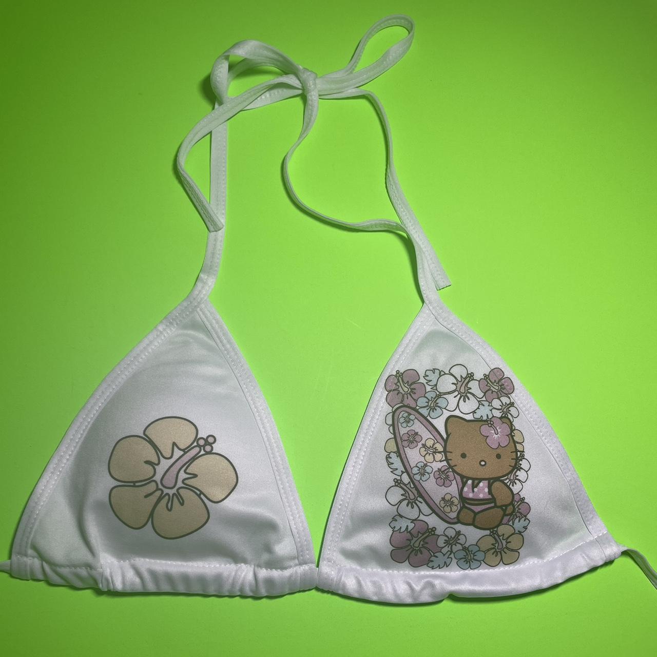 Tan Hello Kitty Surfer Bikini Top Super Cute Brand Depop