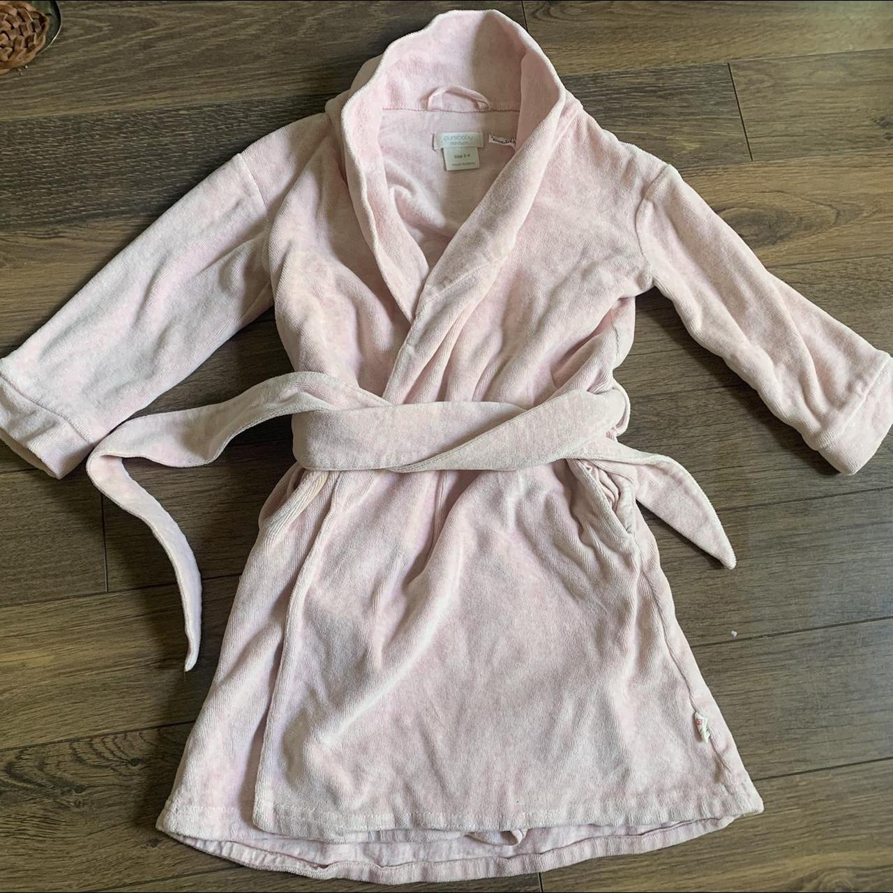 Purebaby soft velour kids girls pink Bathrobe 3-4yo.... - Depop