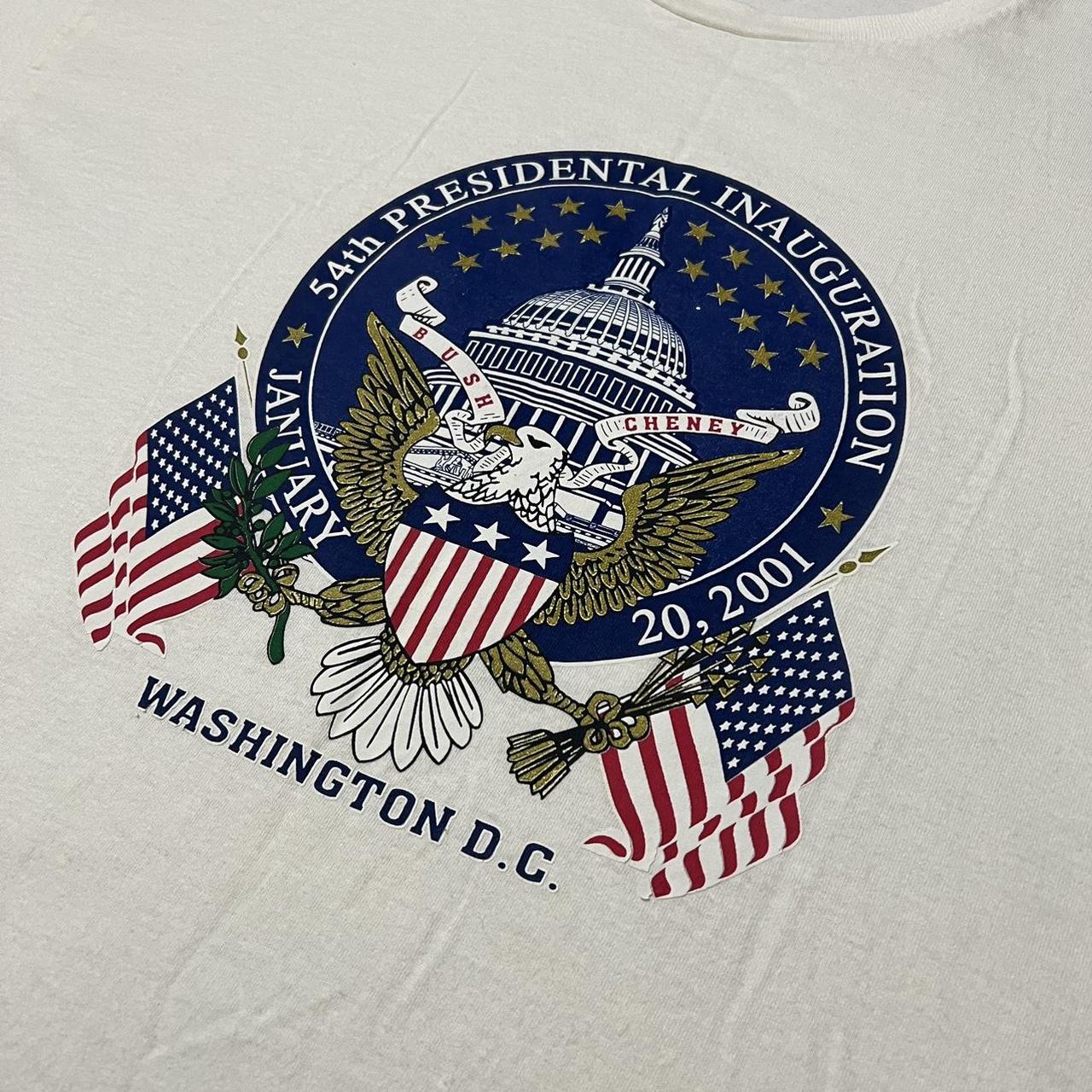 Vintage 2001 Y2K Delta Tag White President Bush... - Depop