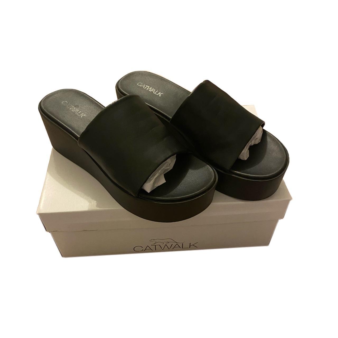 chunky black platform sandals sliders Comes with... - Depop