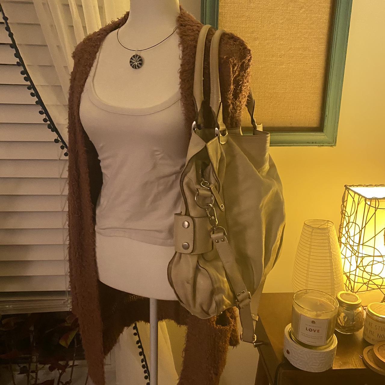 Made with genuine leather beige bag with a unique... - Depop