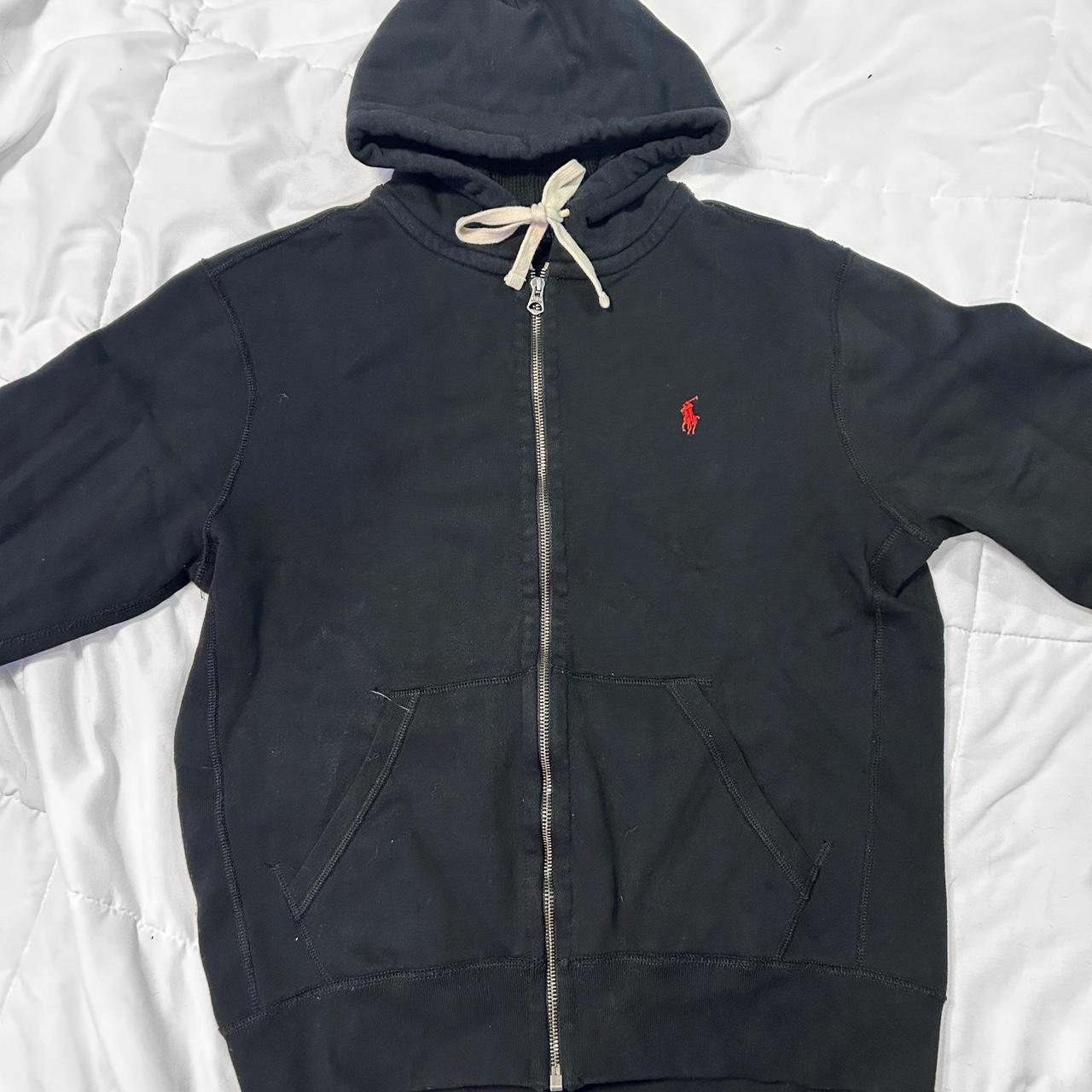 Black polo zip up jacket🖤 Fleece on the inside♣️ Wore... - Depop