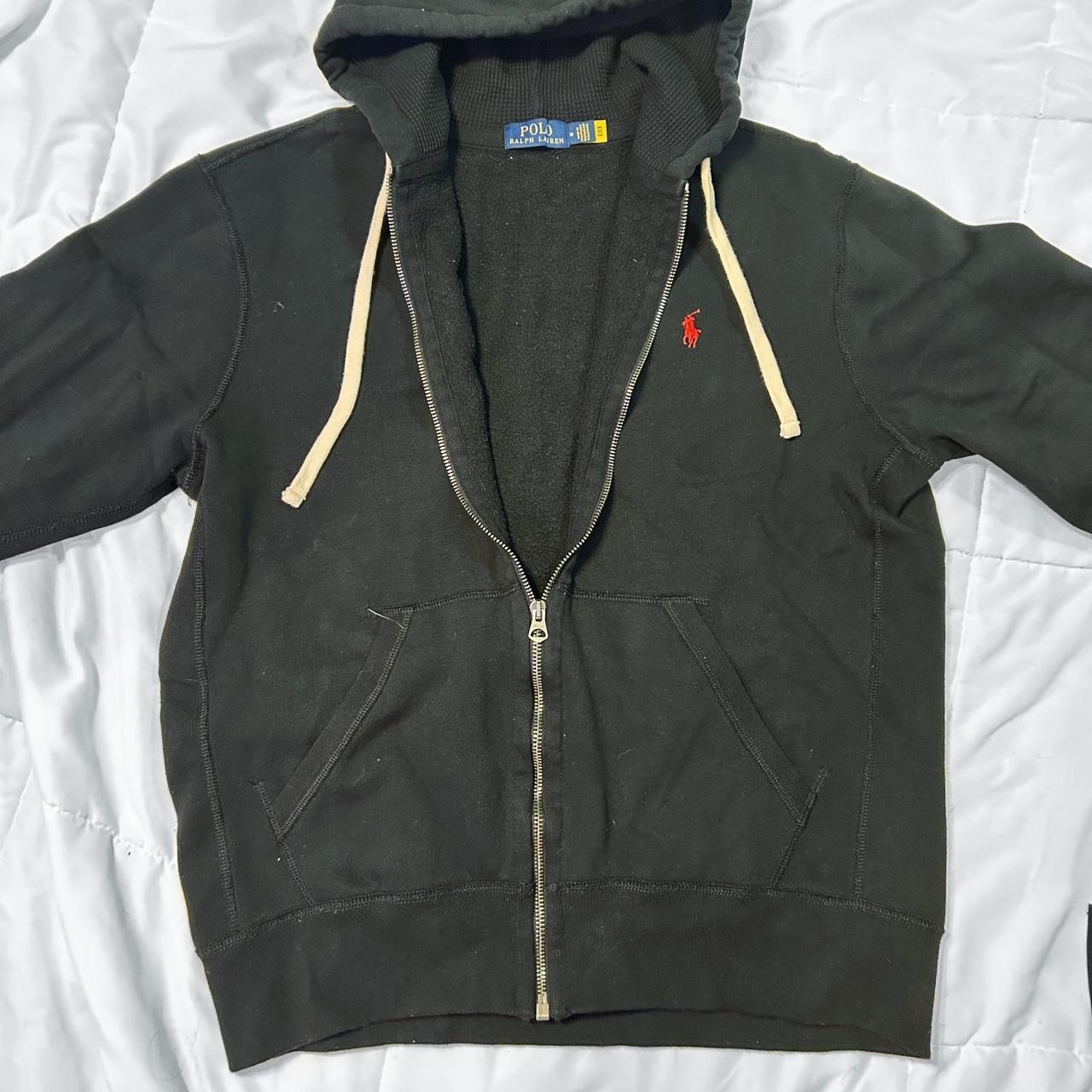 Black polo zip up jacket🖤 Fleece on the inside♣️ Wore... - Depop