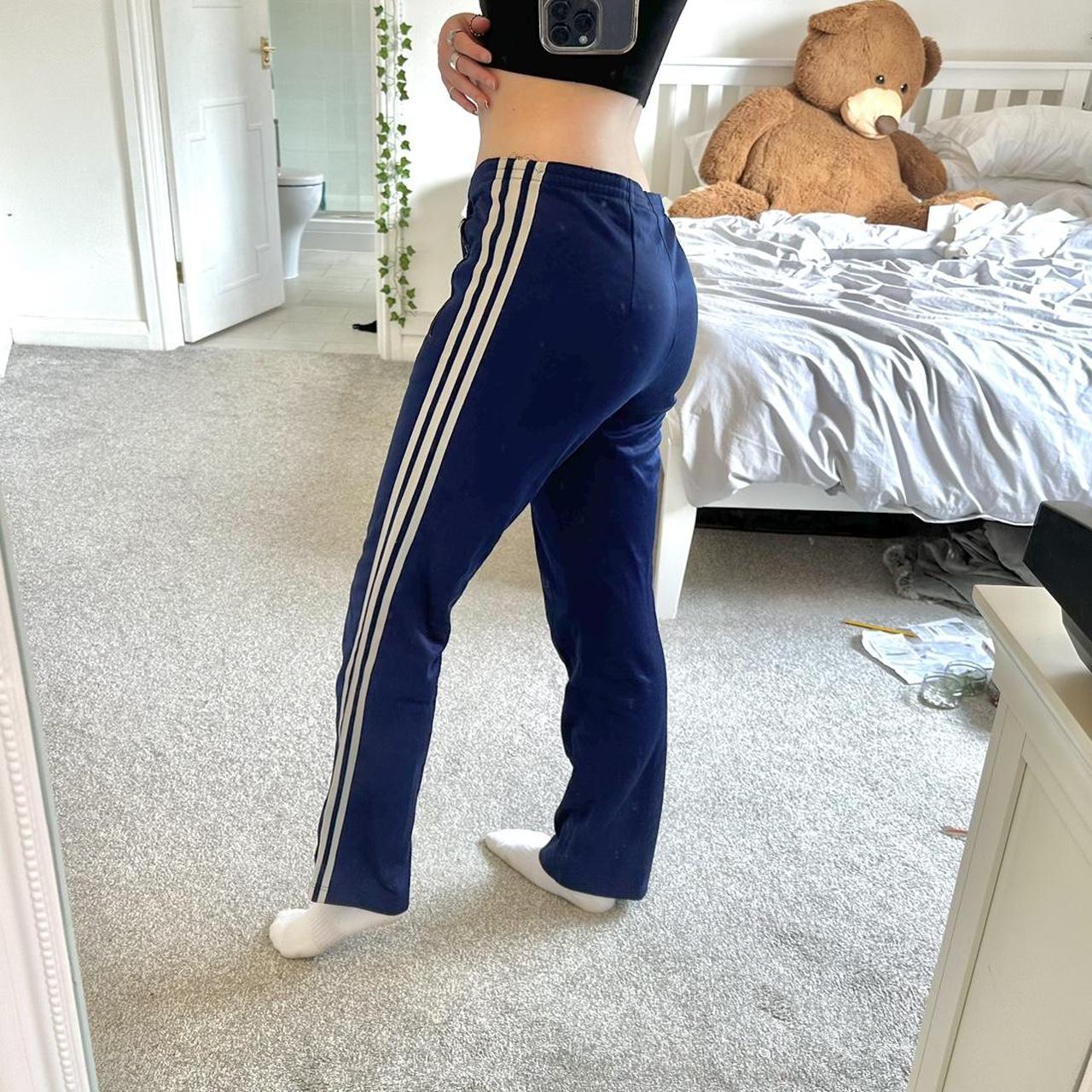 Adidas Women's White and Blue Joggers-tracksuits | Depop
