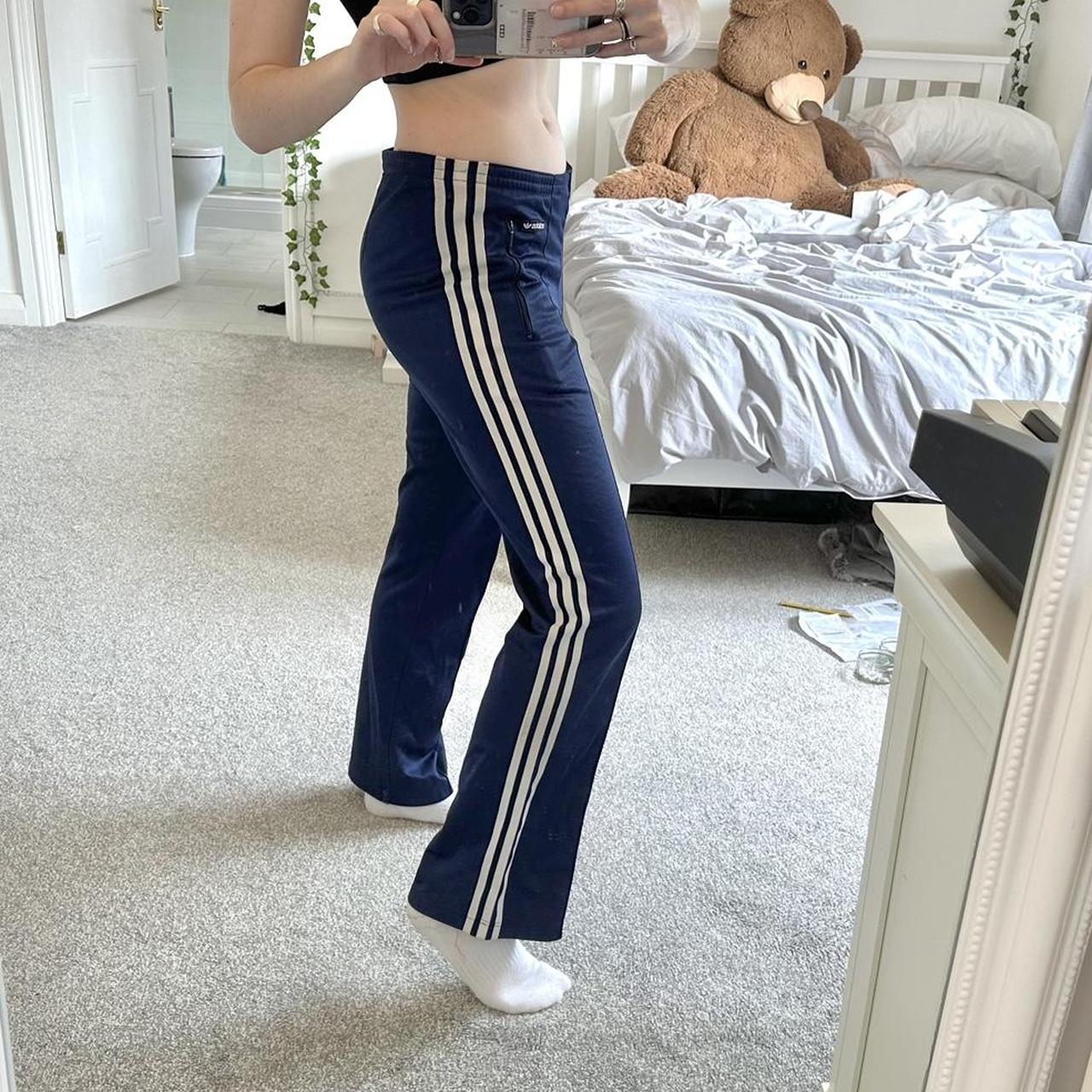 Adidas Women's White and Blue Joggers-tracksuits | Depop