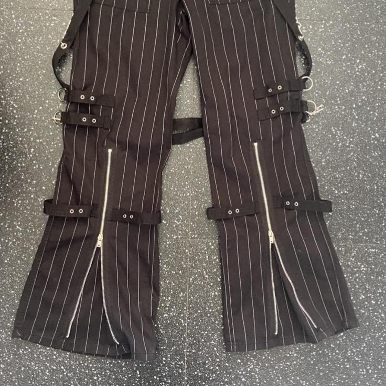 Tripp Nyc pinstripe godfather super D-ring pants... - Depop