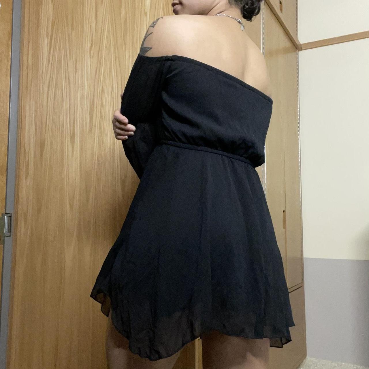 REPOP black whimsy goth/cottage core long sleeve off... | Depop