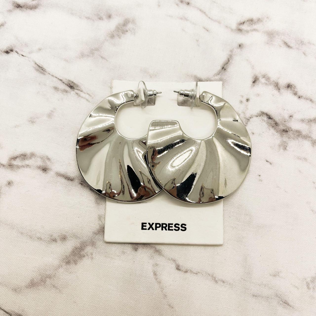 Express Earrings Silver Post Drop NEW WITH TAGS... - Depop