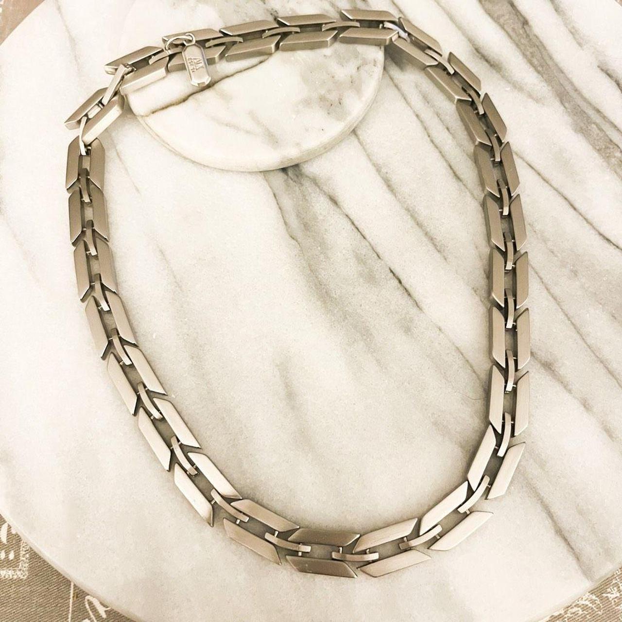 AX Armani Exchange Necklace Silver Toned Chain... - Depop