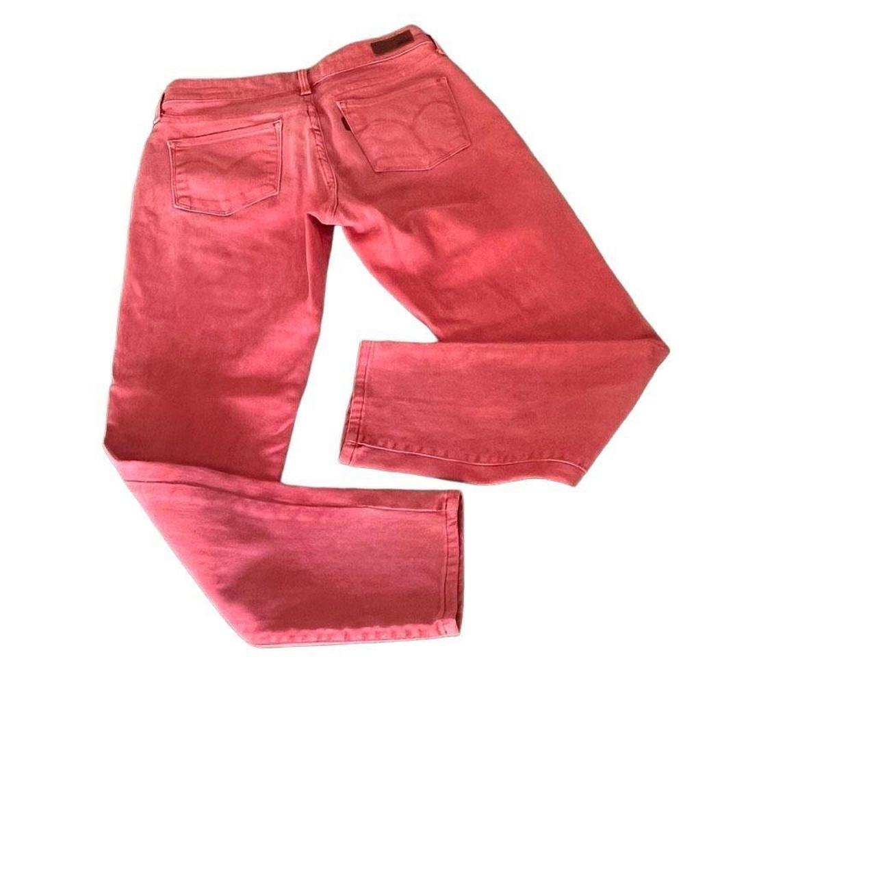 Levi's Demi Curve Mid Rise Skinny Jeans in Red... - Depop