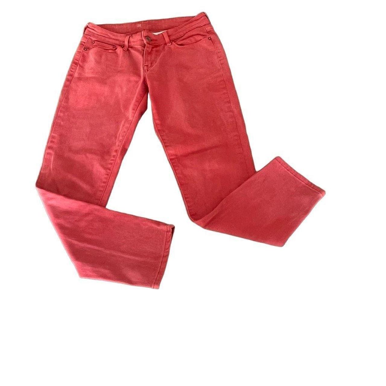 Levi's Demi Curve Mid Rise Skinny Jeans in Red... - Depop