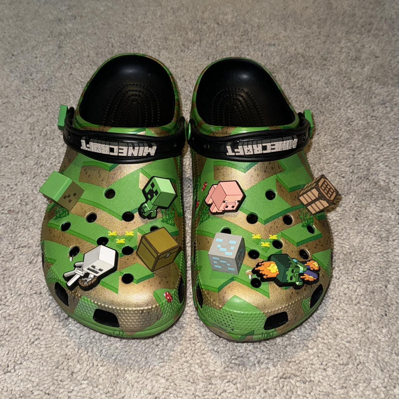 Minecraft Crocs. Wore once! - Depop