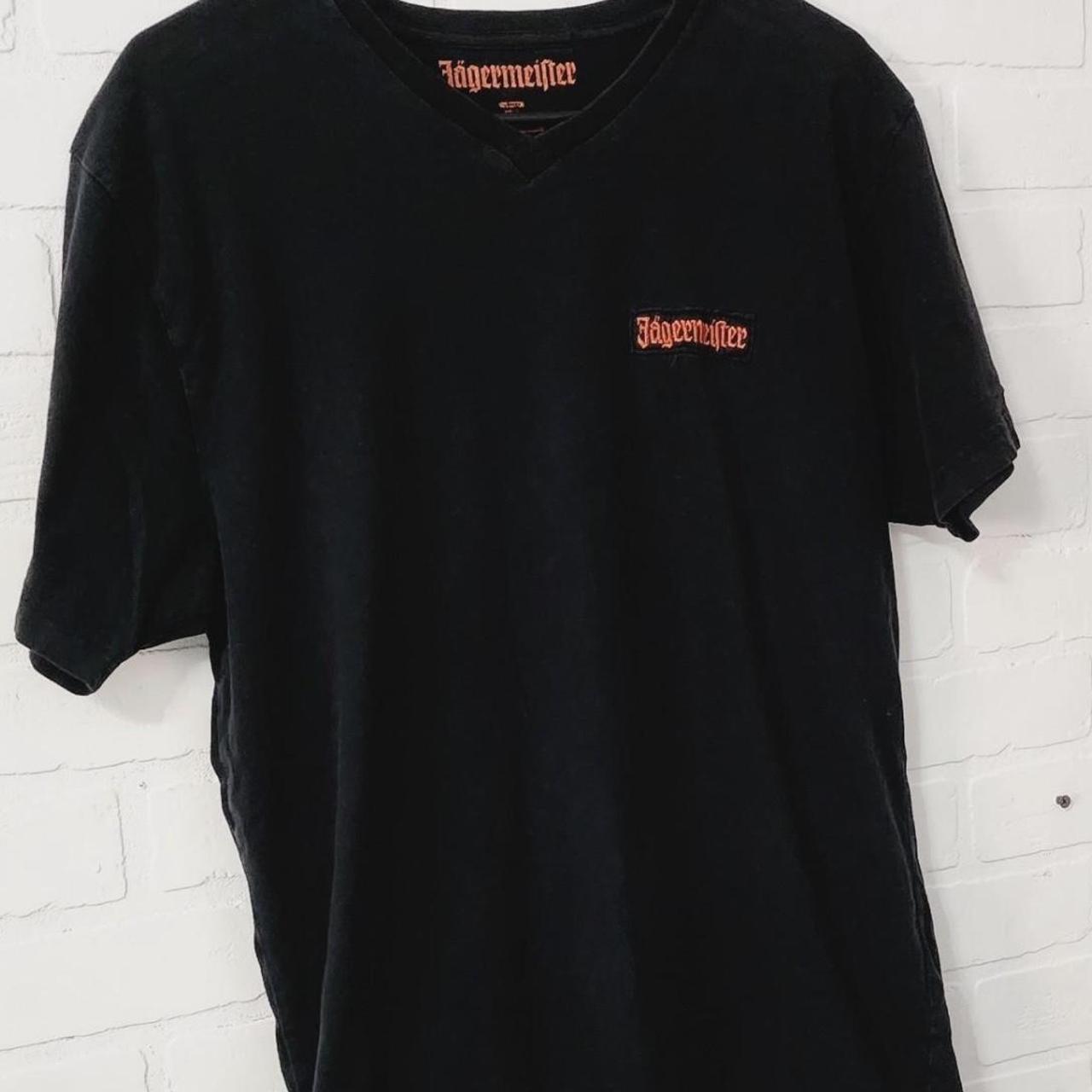 Officially branded Jagermeifter v-neck tee shirt in... - Depop