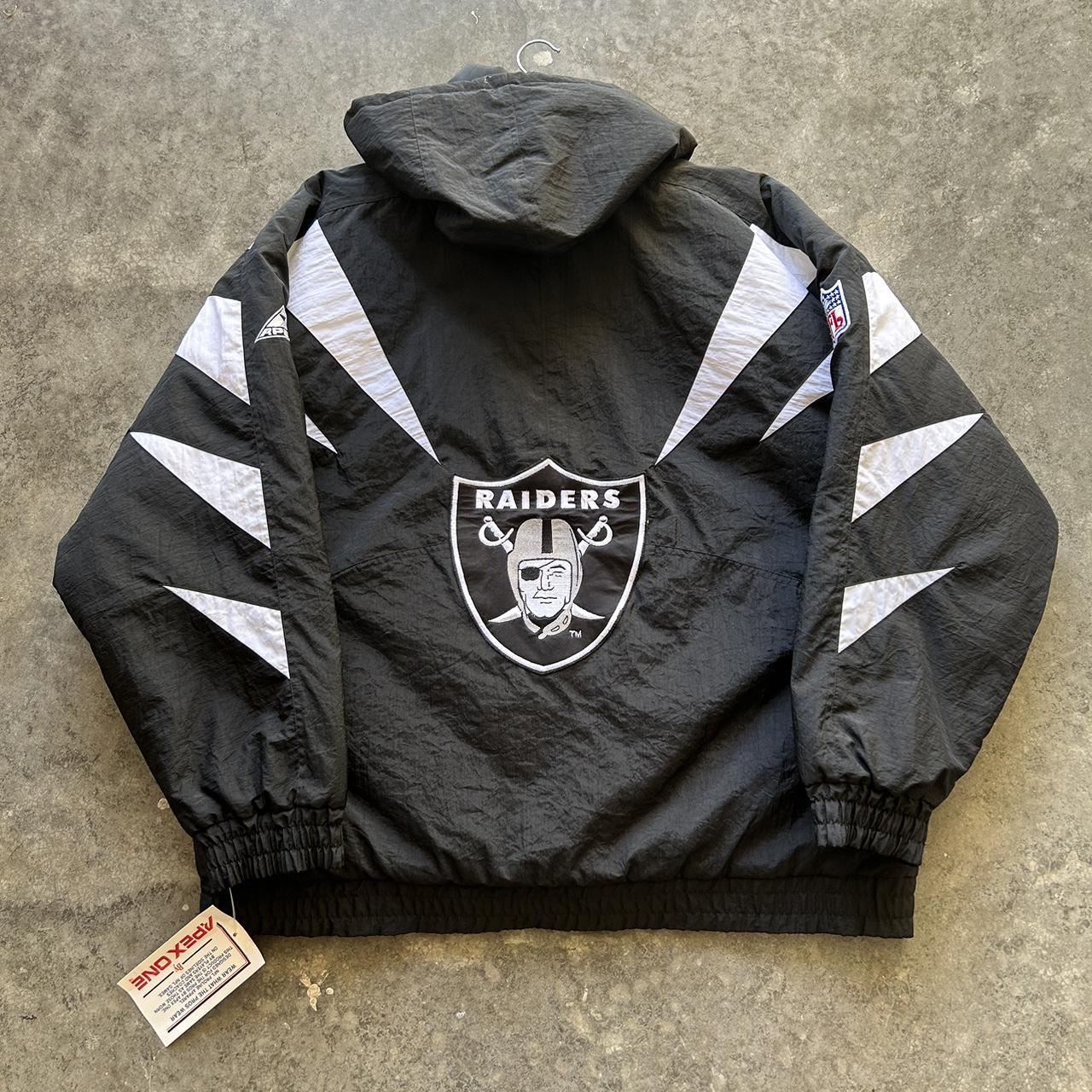 Vintage Oakland Raiders Puffer Jacket Size XL NEW W... - Depop