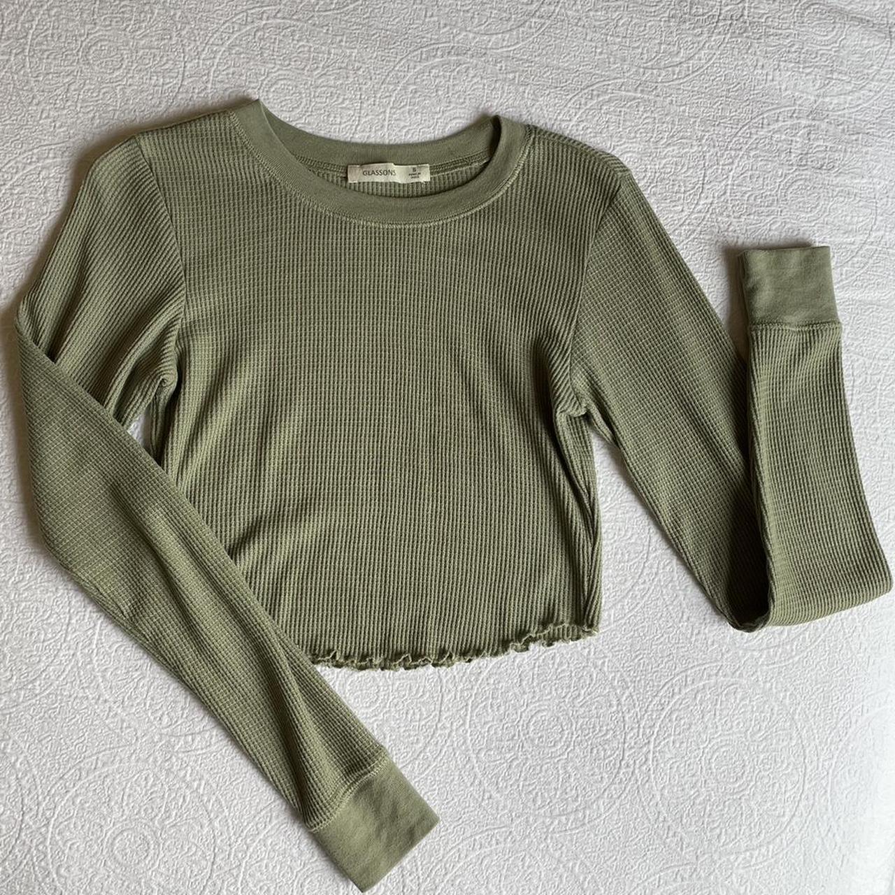 GLASSONS - Olive green waffle long sleeve 🫒⛰️🦎 Cute... - Depop