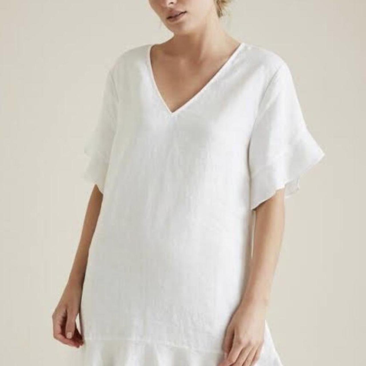 Seed Heritage Shutter Dress White Size 6 Never... | Depop