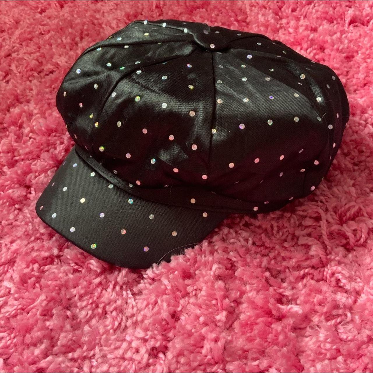 BRITNEY SPEARS 2000S NEWSBOY CAP cutest black cap... - Depop