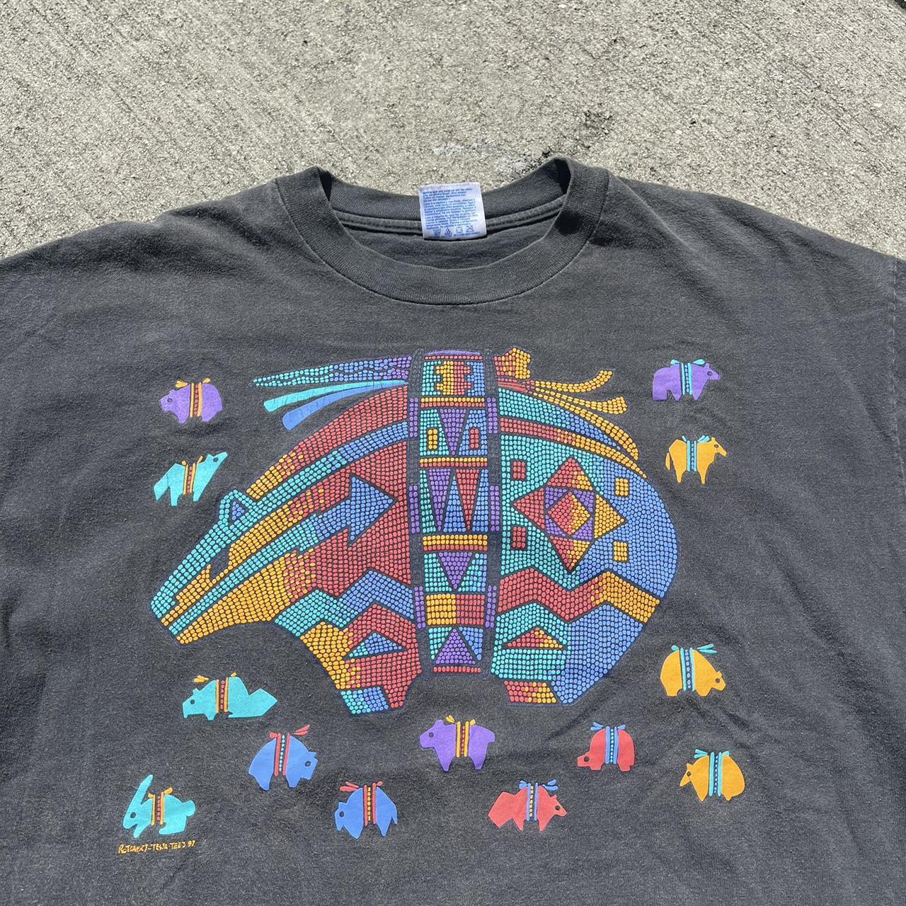 Vintage 90s Animal Nature Print T shirt XL Hanes XL... - Depop