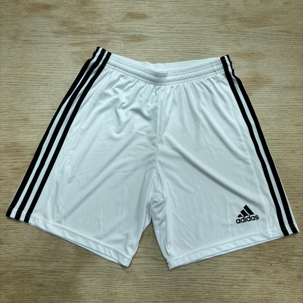 Medium white adidas football shorts - Depop