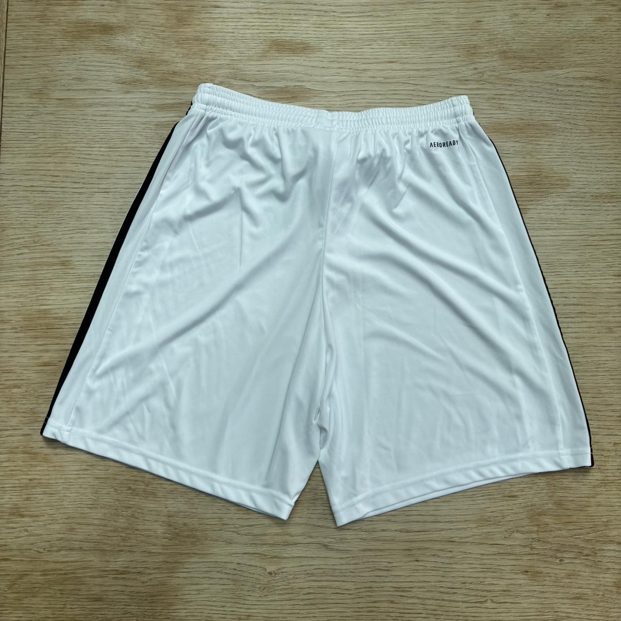 Medium white adidas football shorts - Depop