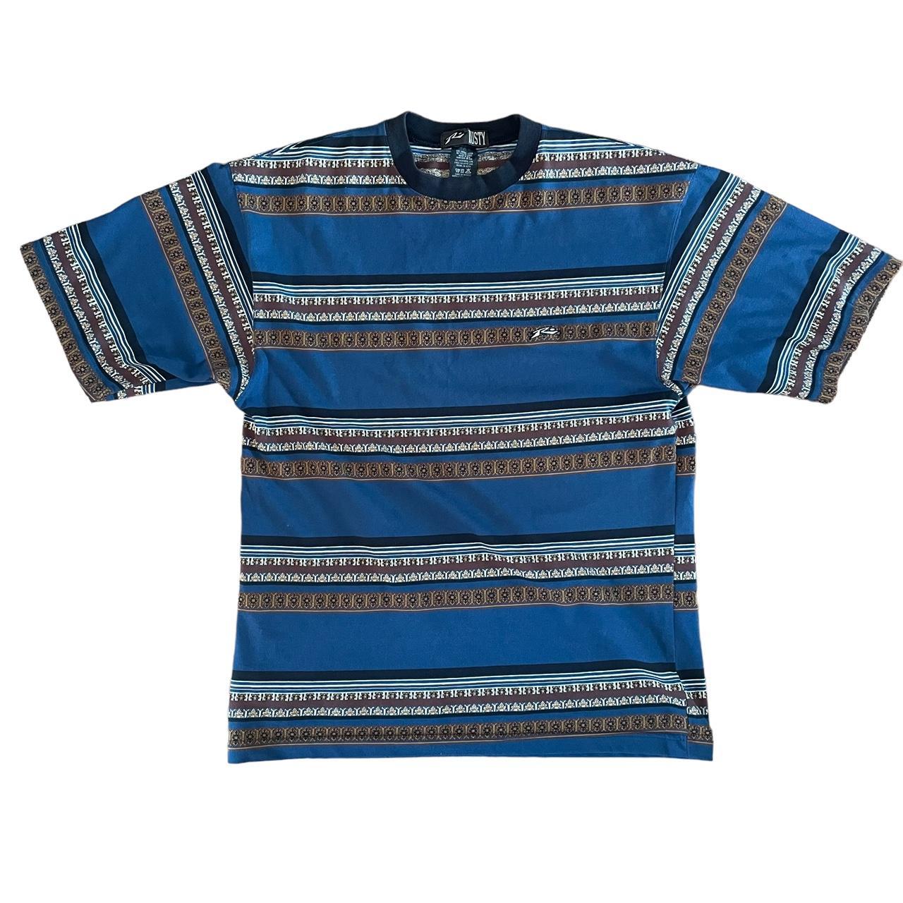 Rusty Men's Blue and Brown T-shirt | Depop