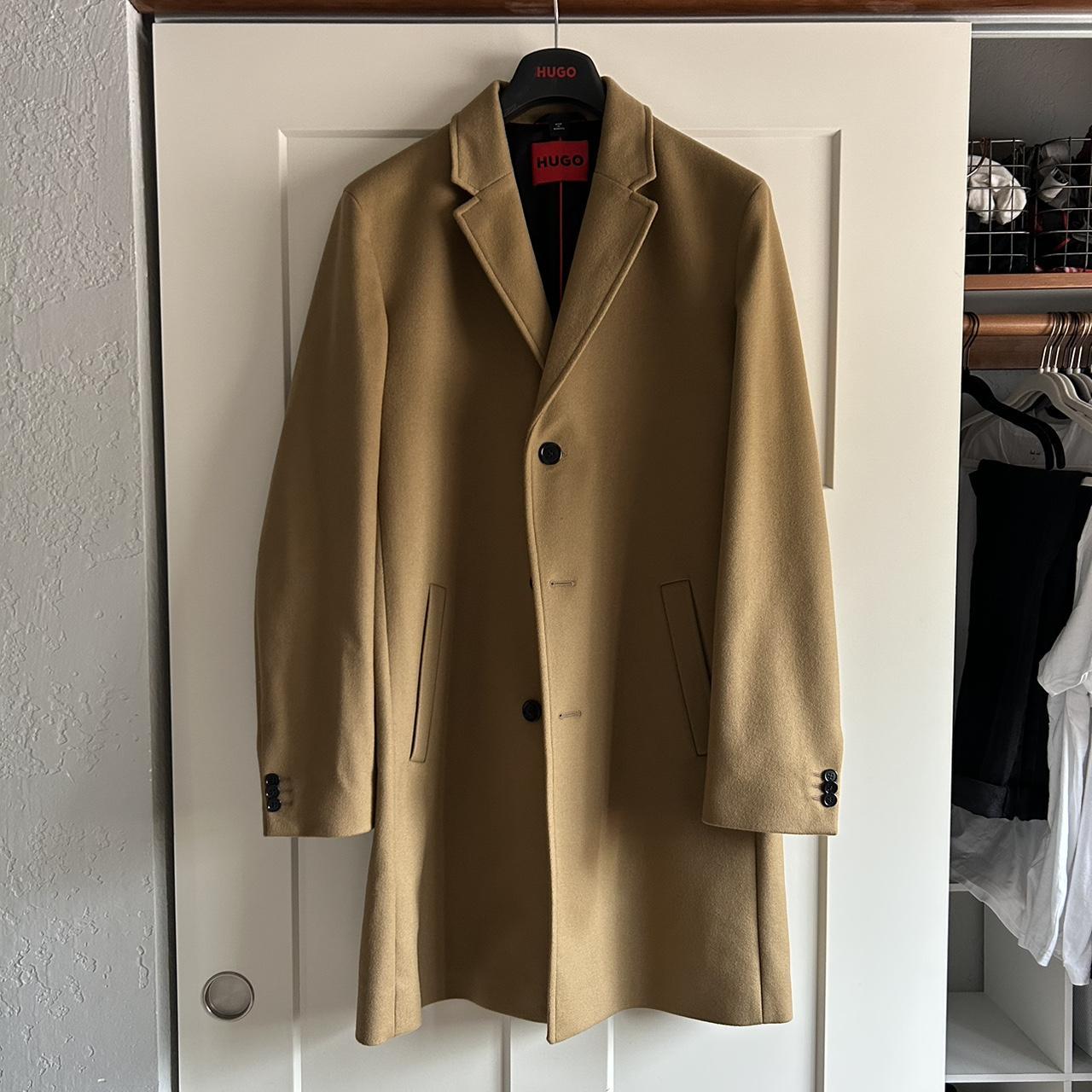 Hugo long coat in brown - Depop