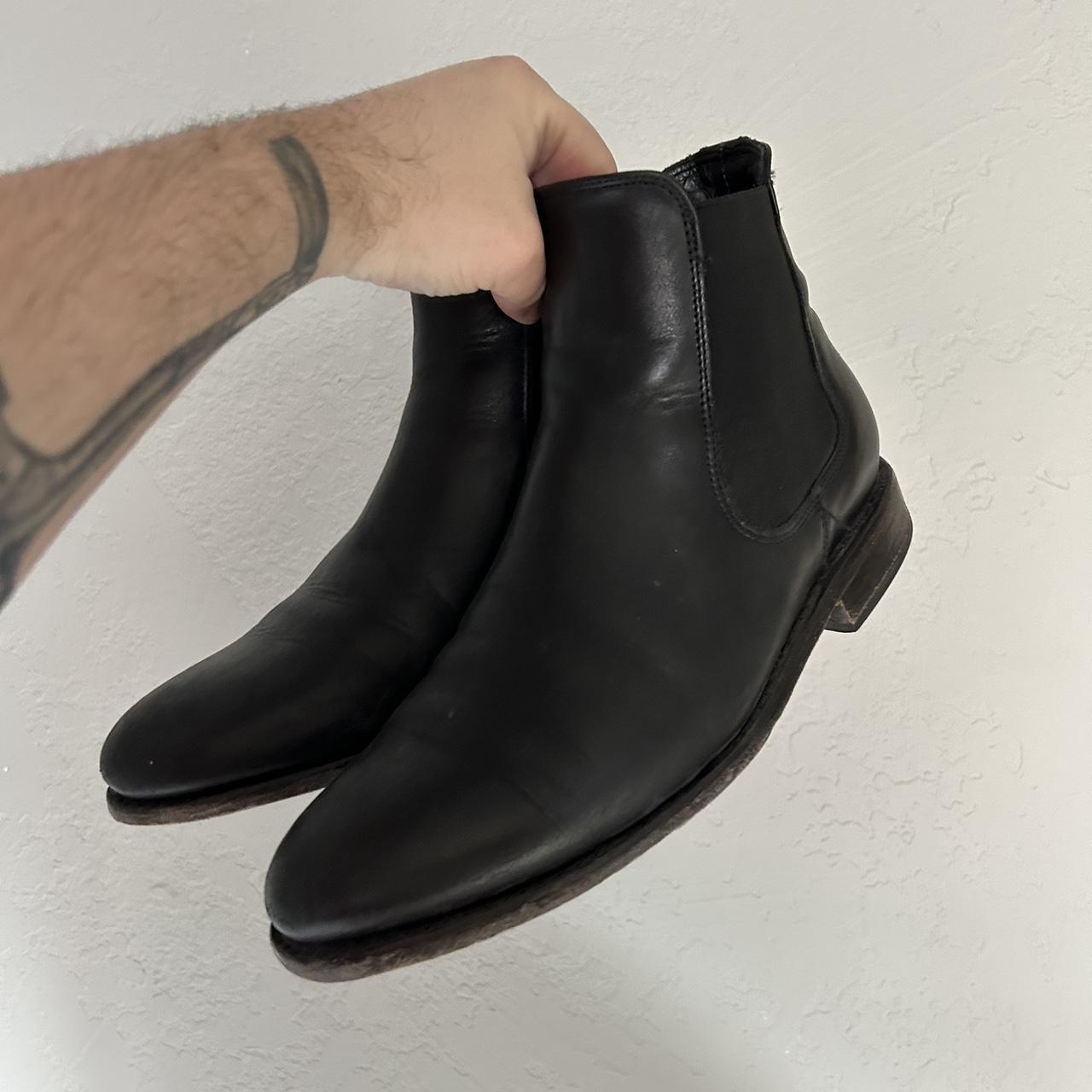 Black leather Thursday Chelsea Boots - Depop