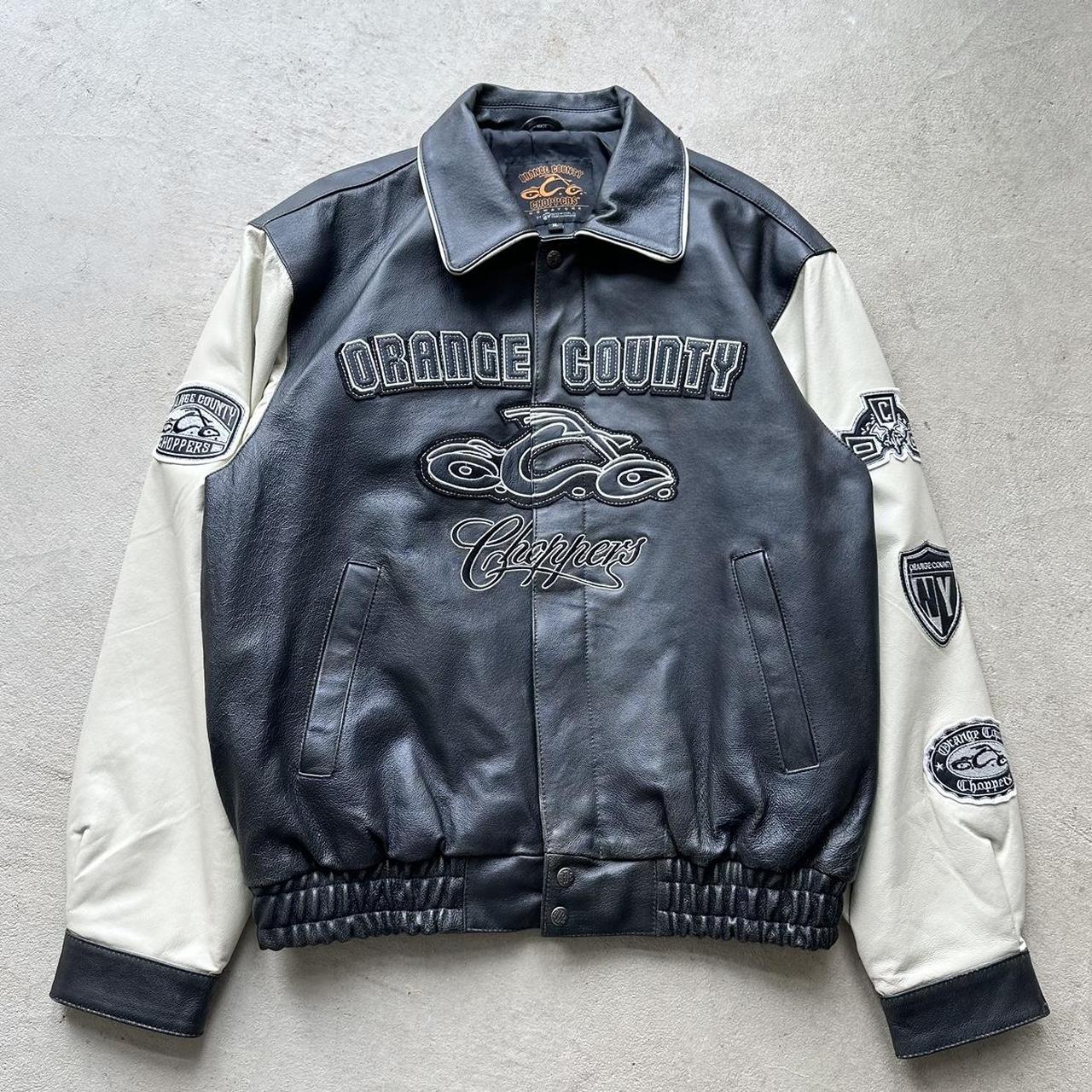 Vintage Orange County Choppers Leather Jacket •Size... - Depop