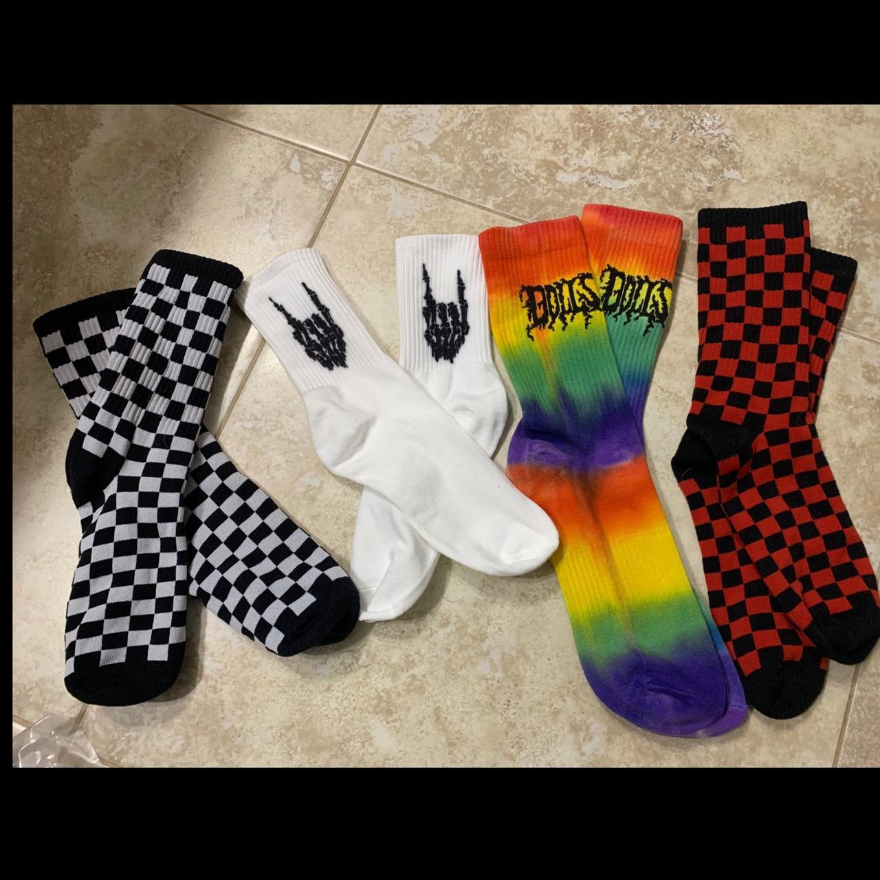 4 pairs dolls kill socks One size New but washed... - Depop