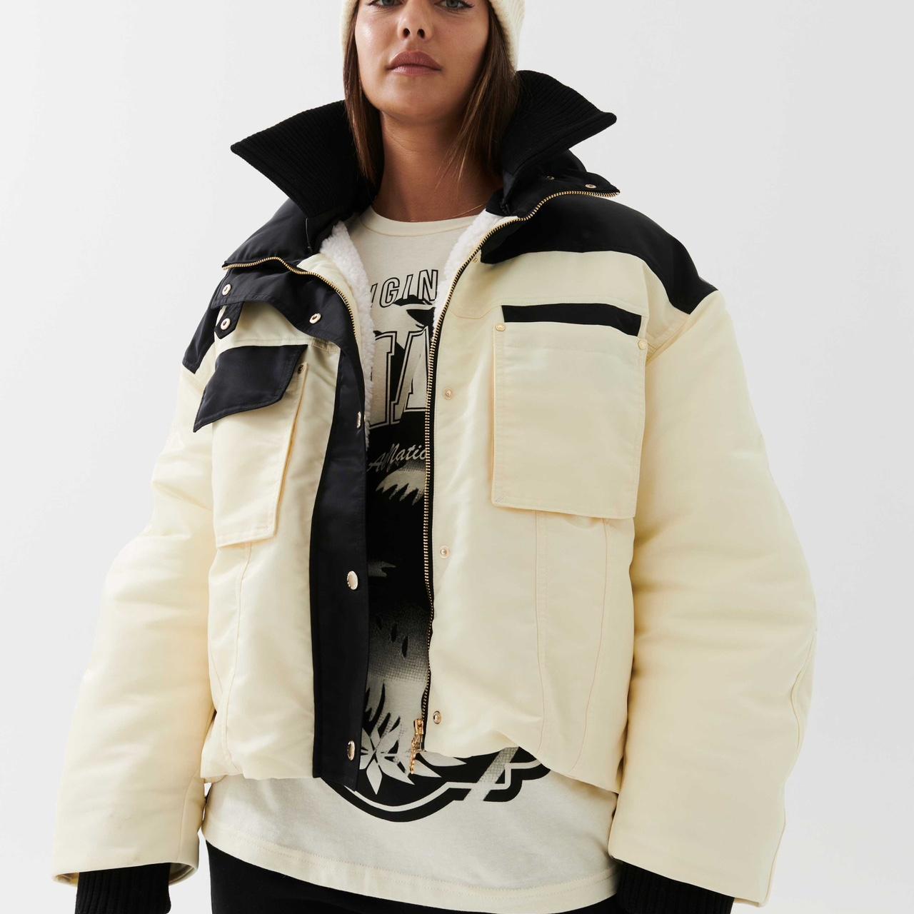 P.E. Nation Layback Jacket in Winter White Size: L... - Depop