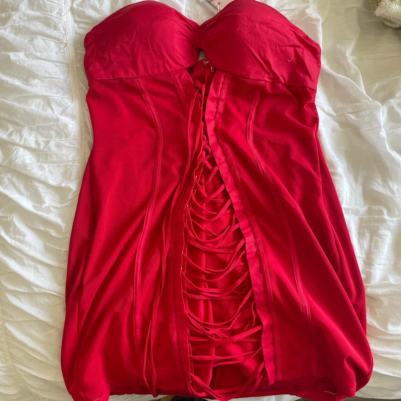 Red corset dress from Oh polly. Brand new never been... - Depop