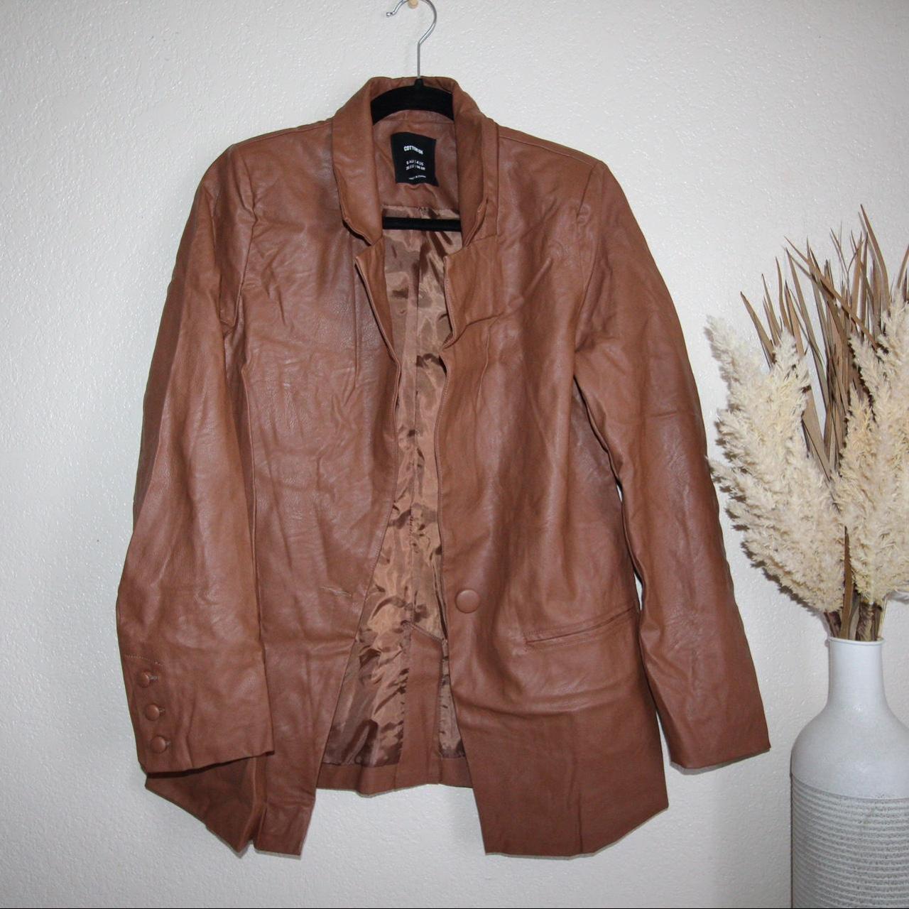 Cotton on leather jacket washed but never worn. Runs... - Depop