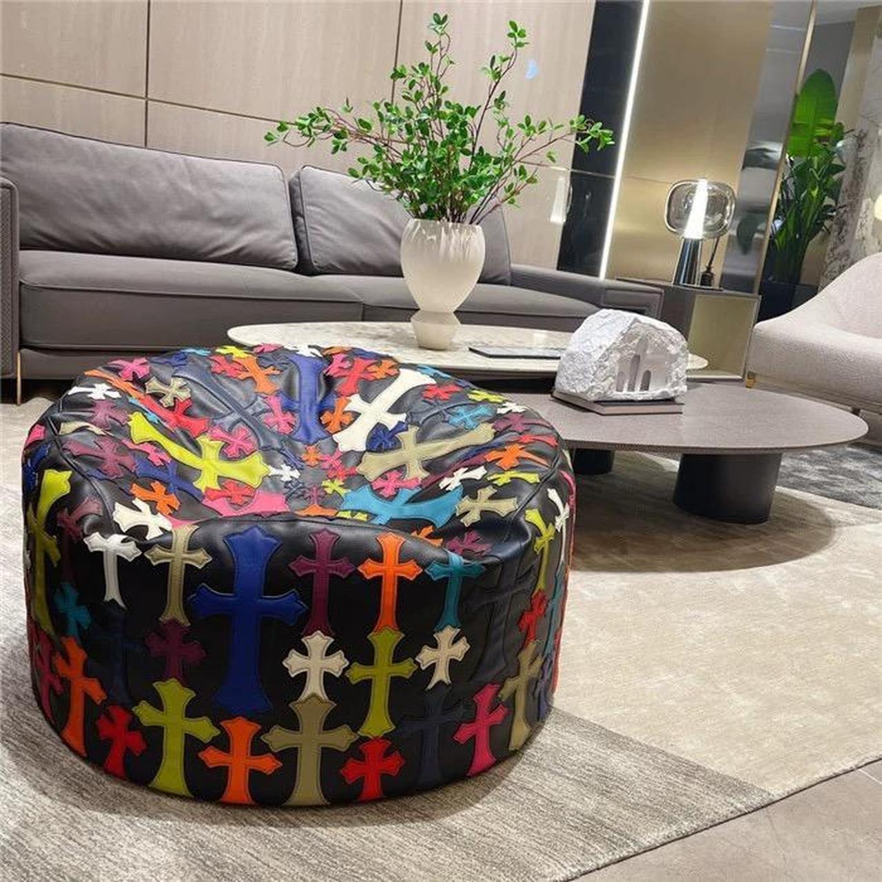 Custom chrome hearts bean bag Genuinely leather... | Depop