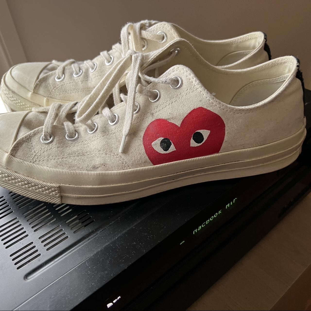 CDG play cream converse size 12 - barely used just... - Depop