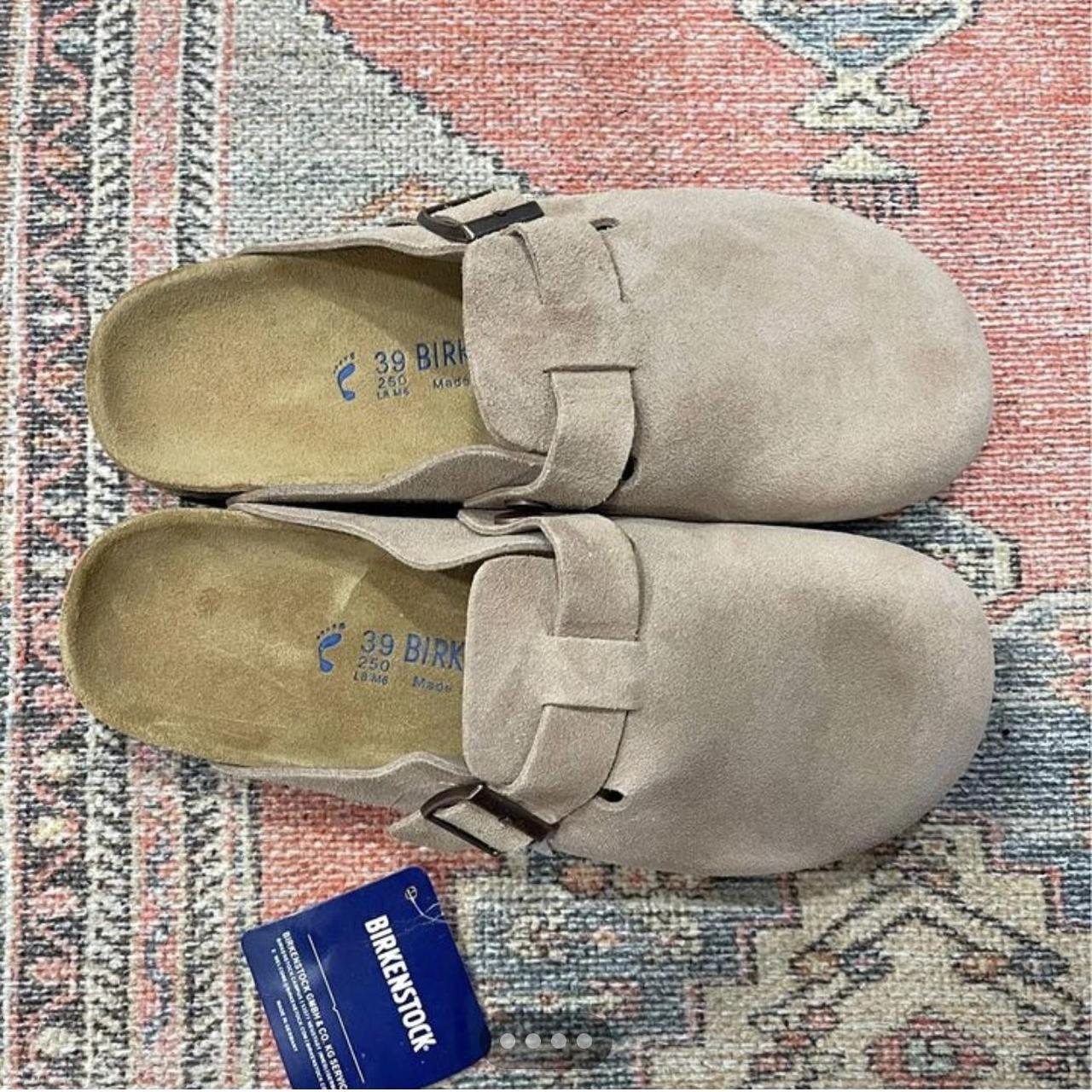 birken stock clogs , color latte cream (i think) ,... - Depop